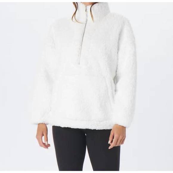 Glyder | Sweaters | New Glyder Sherpa Quarter Zip Pullover In White ...